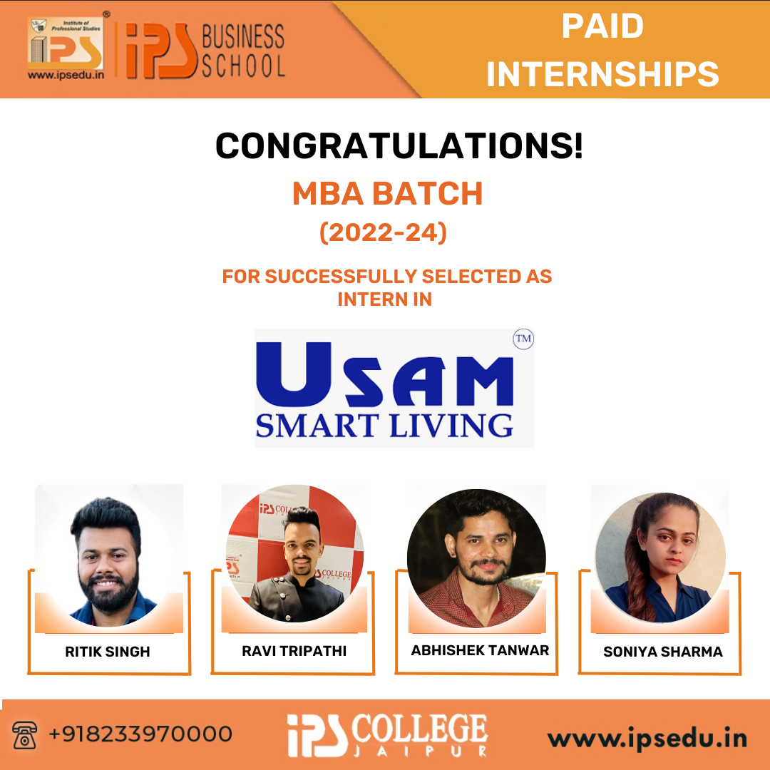 One more remarkable achievement of IPS BUSINESS SCHOOL MBA Students ...